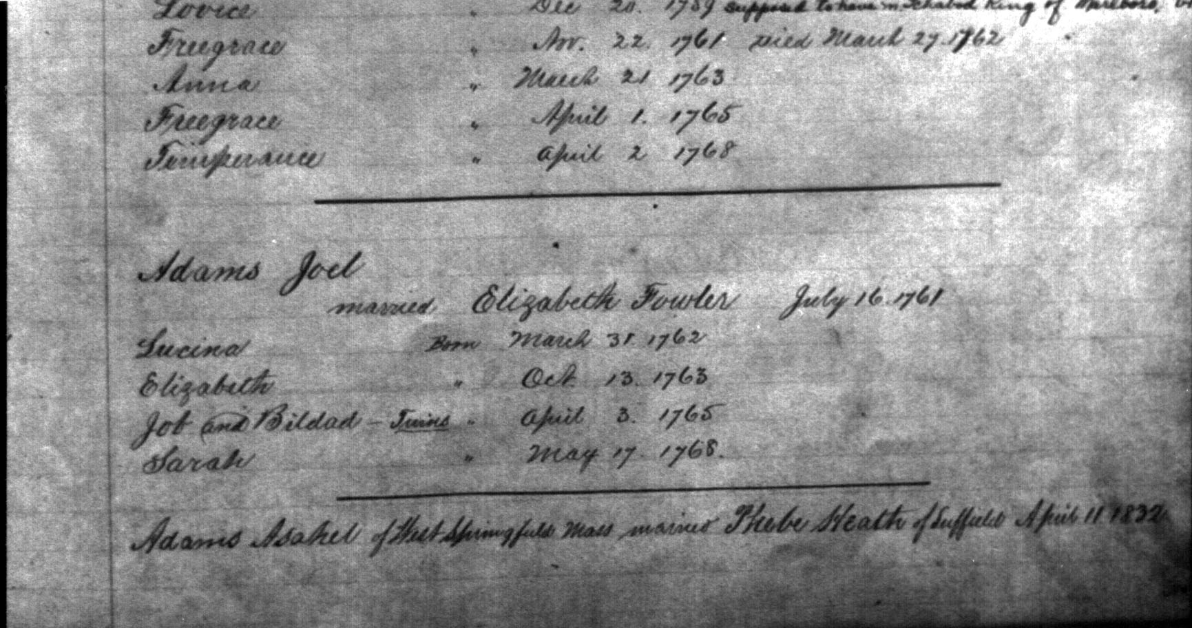 adams asahel west springfiel d ma phebe heath suffield ct apr 11 1837