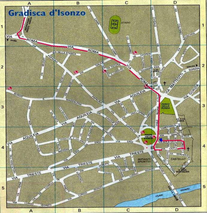 GRADISCA D’ISONZO (con le indicazioni per raggiungerela Sala Bergamas)