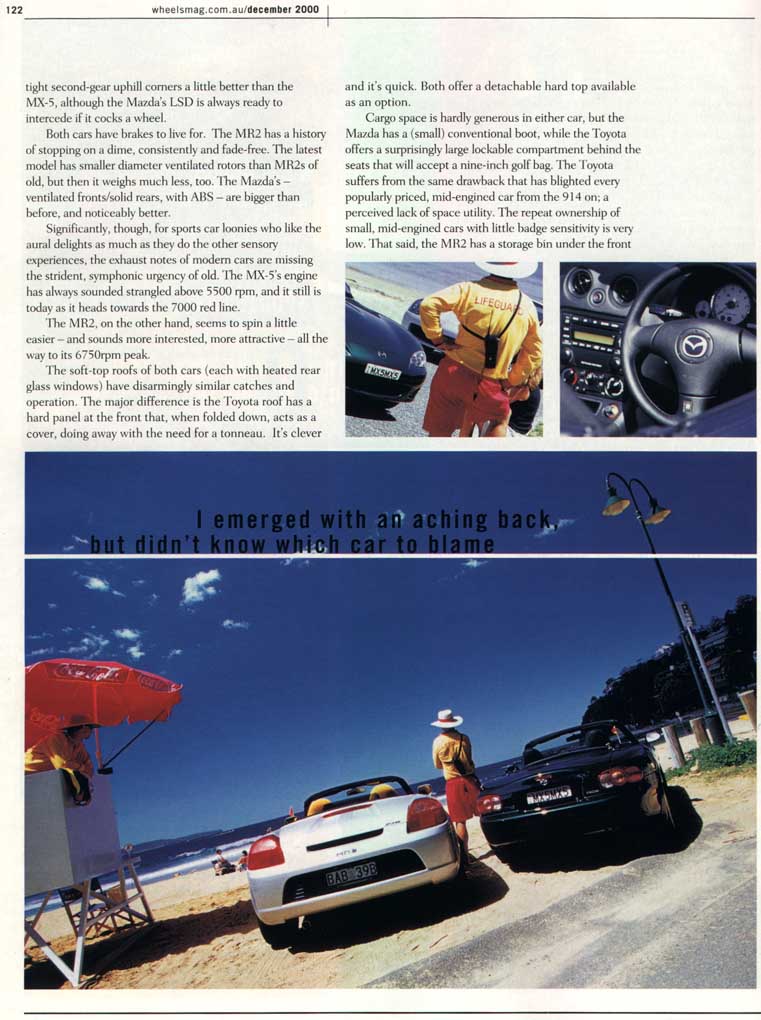 WHEELS Magazine MR2 vs MX5(MIATA) COMPARISON