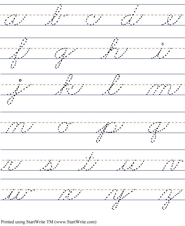 Cursive Lower Case
