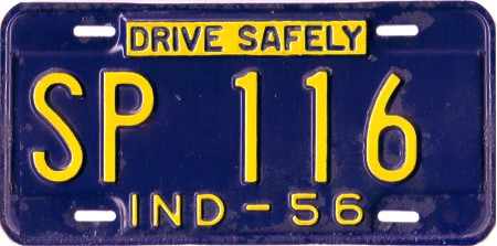 Indiana Passenger Plates 1945-2008