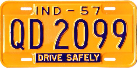 Indiana Passenger Plates 1945-2008
