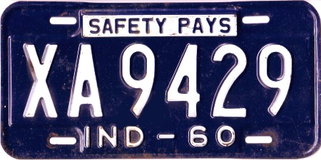 Indiana Passenger Plates 1945-2008