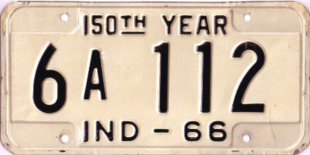 Indiana Passenger Plates 1945-2008