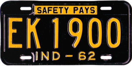 Indiana Passenger Plates 1945-2008